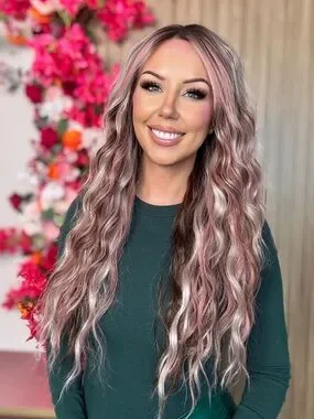 Chelsey Smith Crowns | Hair | Long Wavy Pink Blend Wig With Blonde ...